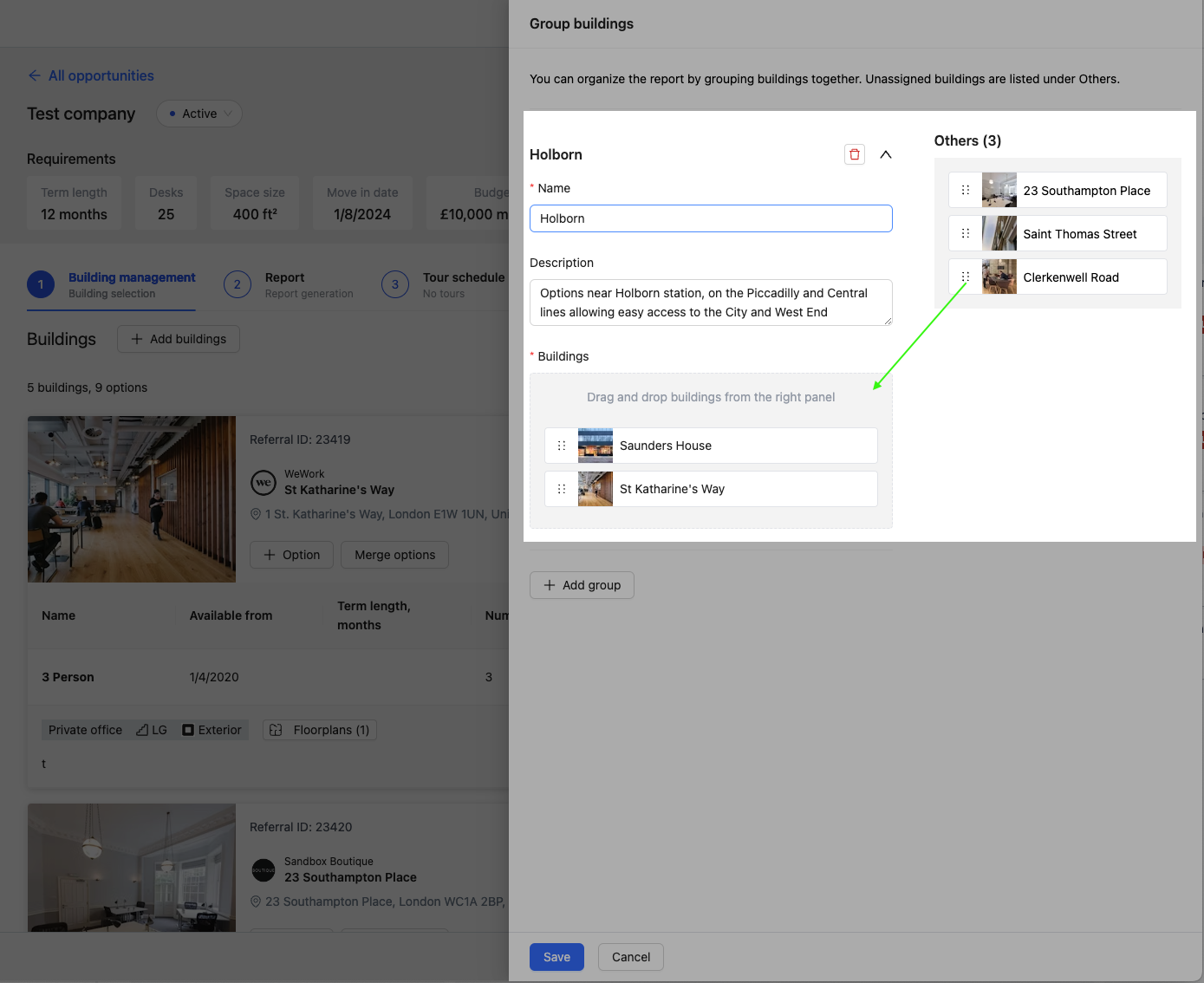 Unlimited, additional groups can be added via the "Add group" button below the initial group.